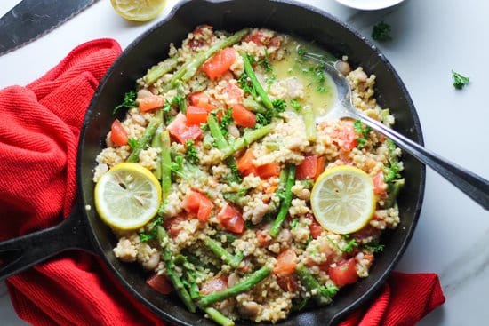Lemon Millet Rice Recipe with Asparagus - Vegan With Curves
